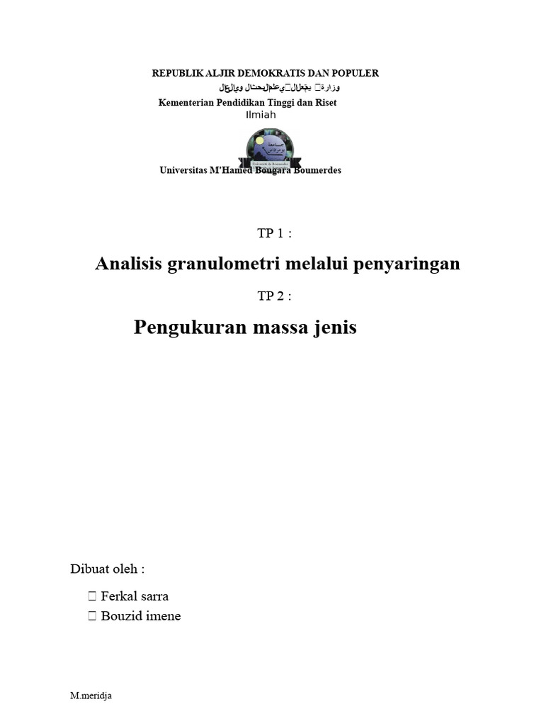 Analisis Granulometri dan Massa Jenis | PDF
