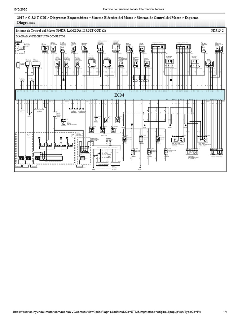 2017 G 3.3 T - Gdi-Diagrama | PDF | Partes de vehículo | Propulsión