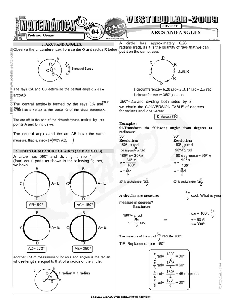 Mathematics - Pre-University Impact - Trigonometry - Arcs and Angles II ...