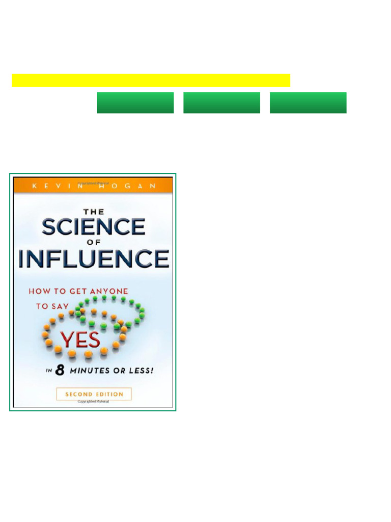 The Science of Influence Kevin Hogan Kindle & PDF Formats | PDF ...