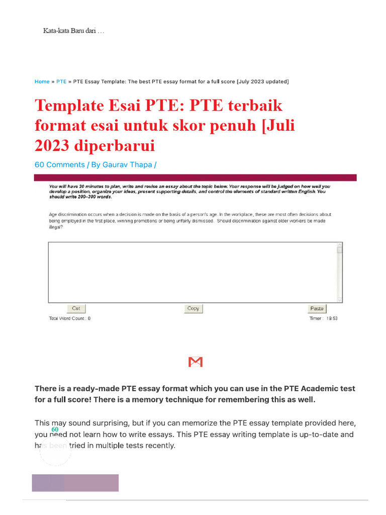 Template Esai PTE - Format Esai PTE Terbaik Untuk Skor Penuh ...