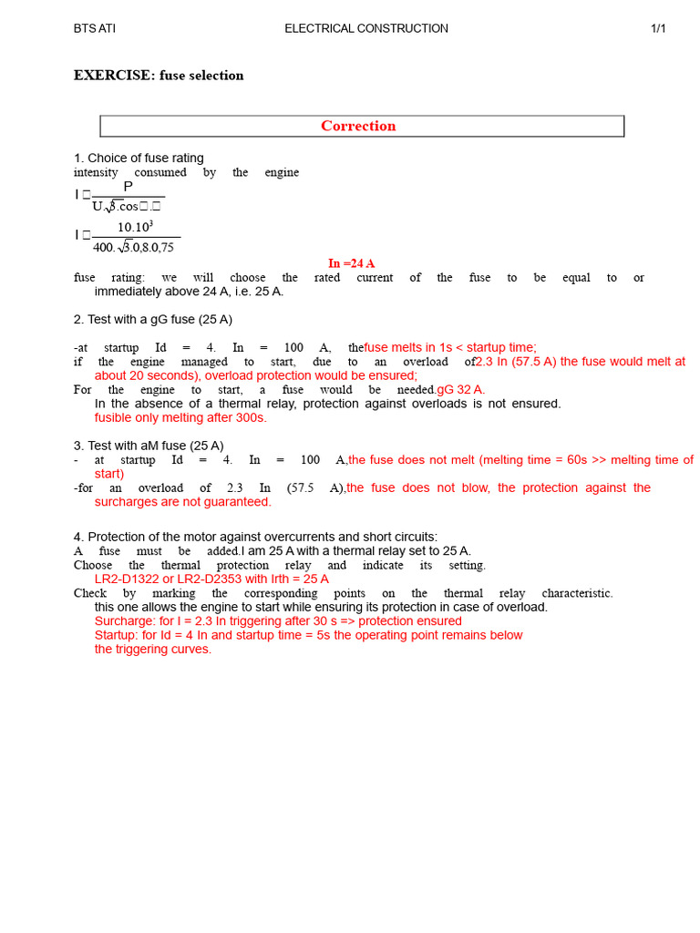 Exercise - Am and GG Fuses CORRECTION | PDF