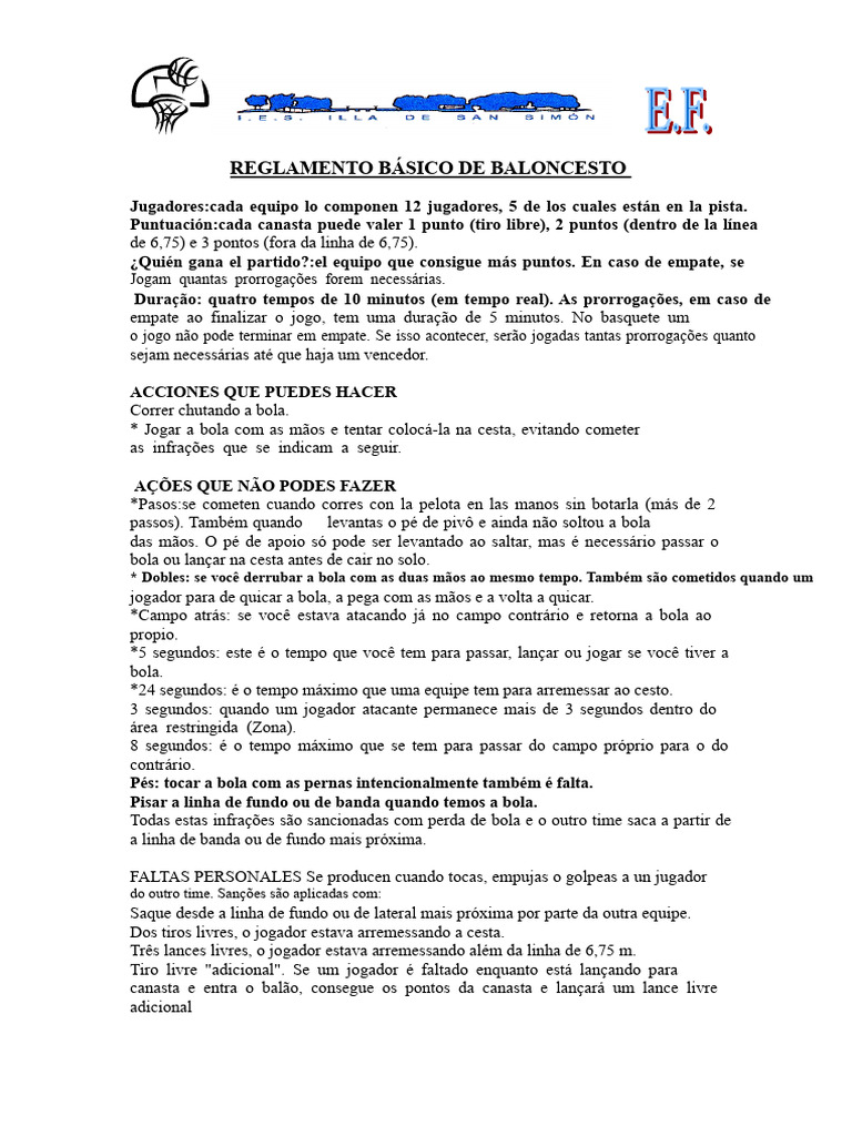 Regras Básicas do Basquete Explicadas | PDF | Esportes atléticos ...