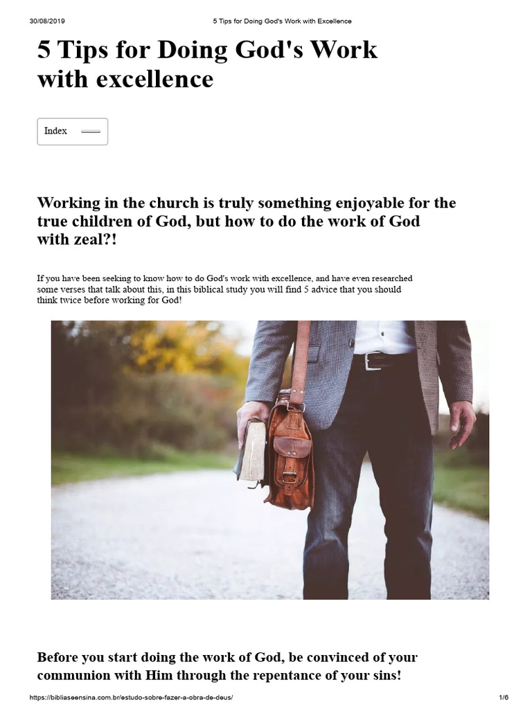 5 Tips For Doing God's Work With Excellence | PDF | Sin | Jesus