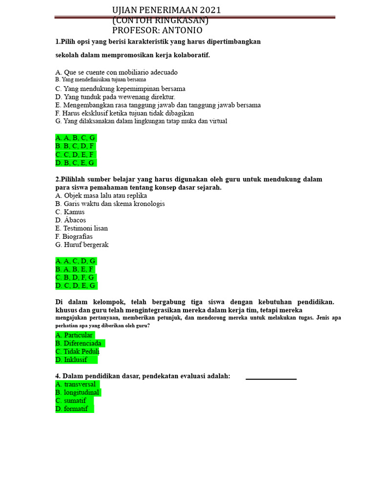 Contoh Ujian | PDF
