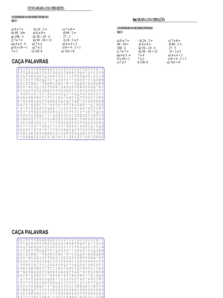 Word Search of Operations | PDF