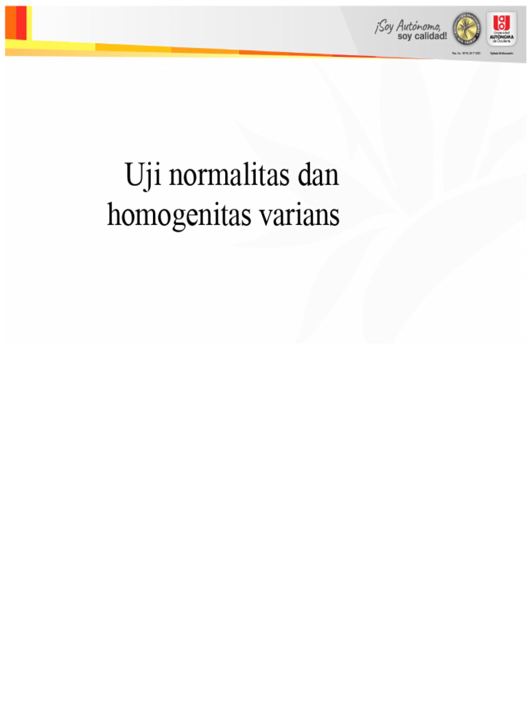 Uji Normalitas Dan Homogenitas Varians | PDF