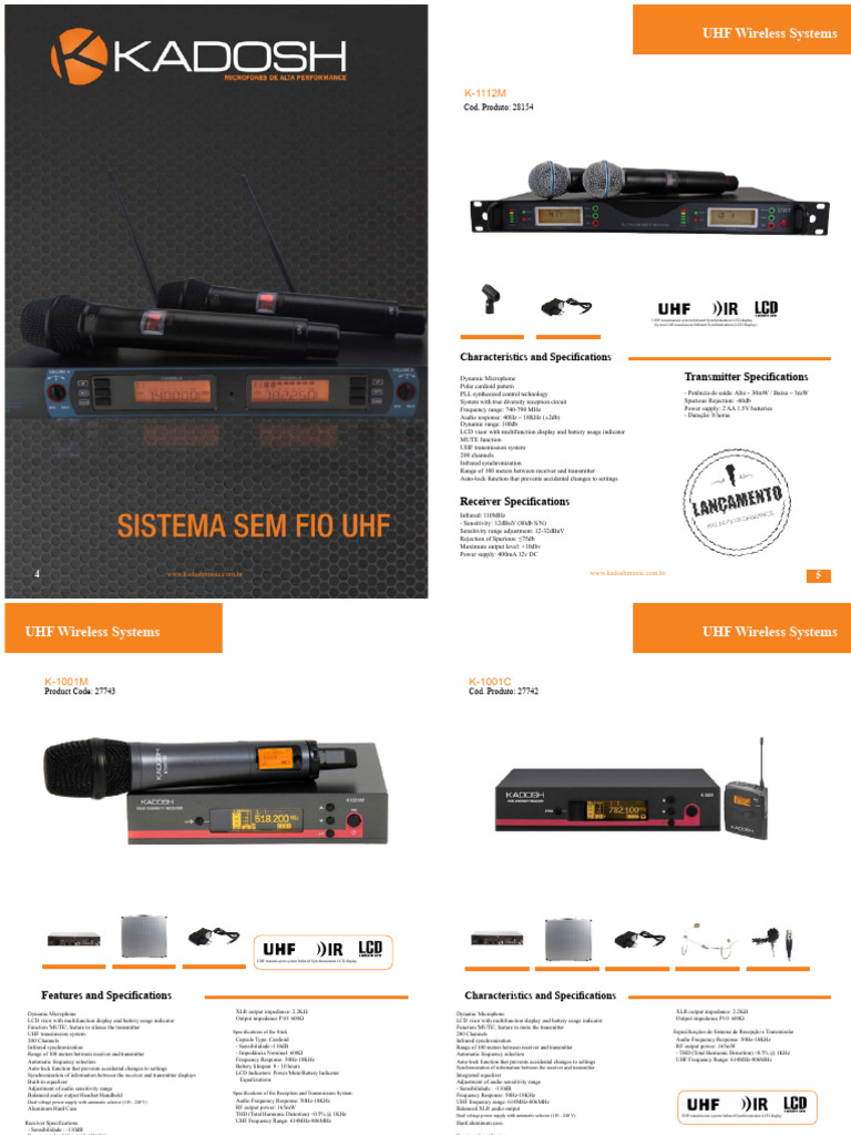 Kadosh Catalog | PDF | Microphone | Transmitter