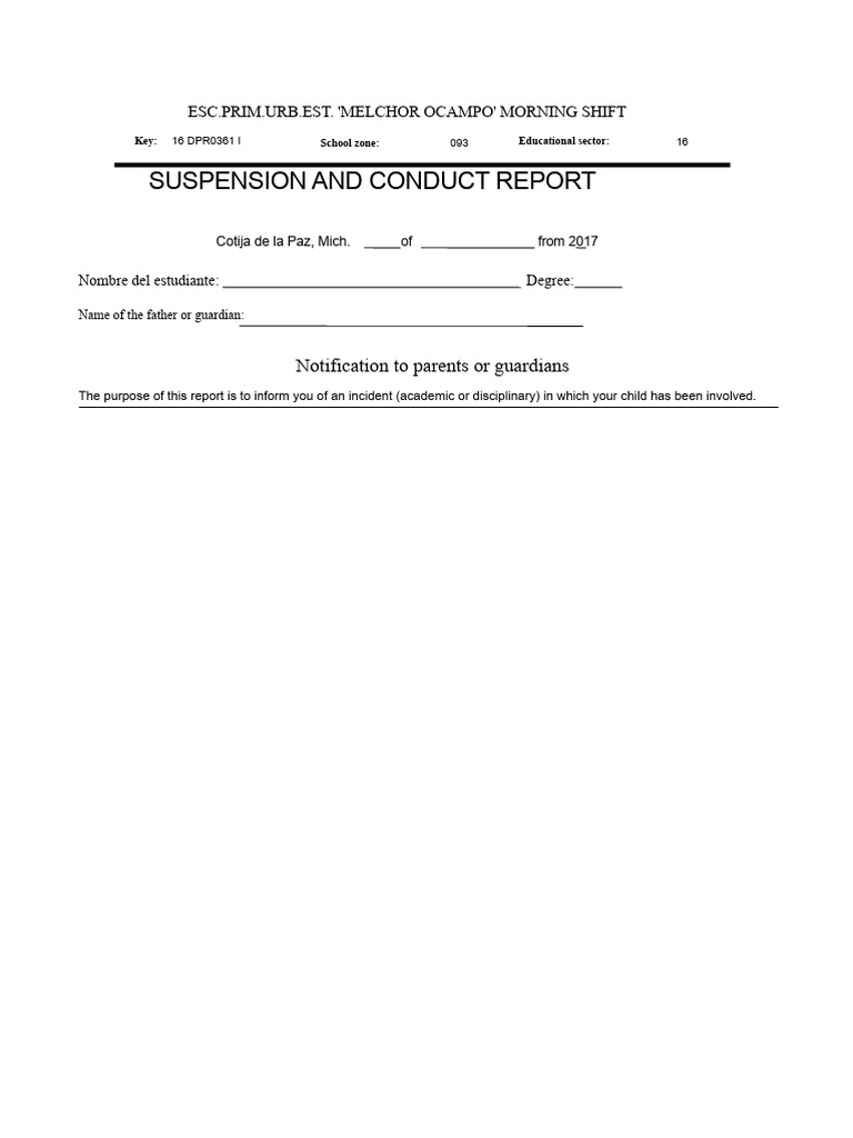 Report On Conduct and Suspension | PDF