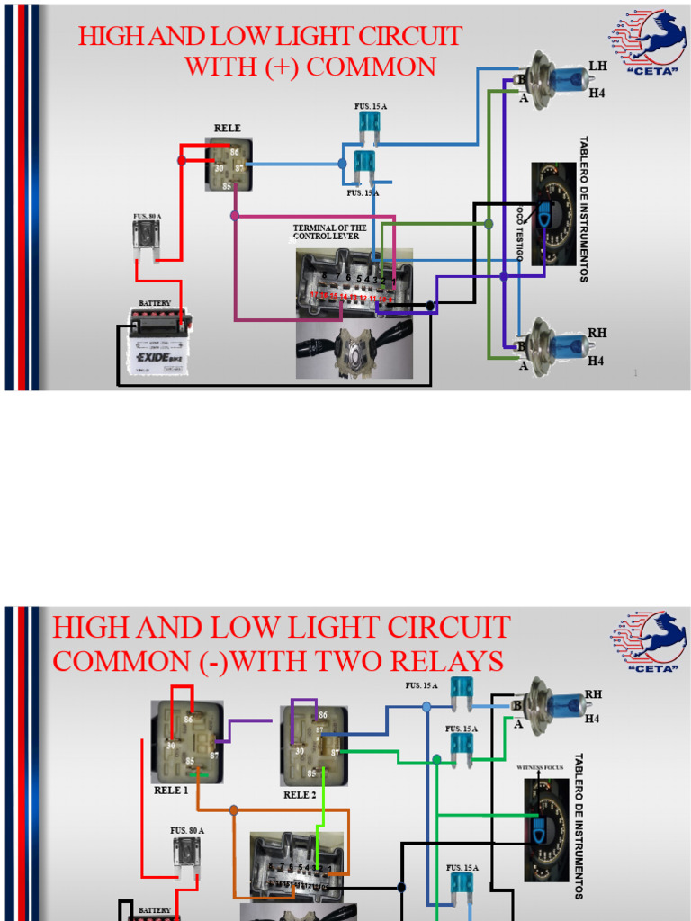 High and Low Light Circuit H7 | PDF | Electrical Components | Lighting