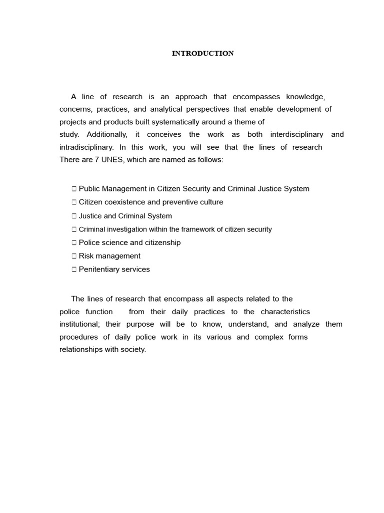 INTRODUCTION 7 Lines of Research | PDF