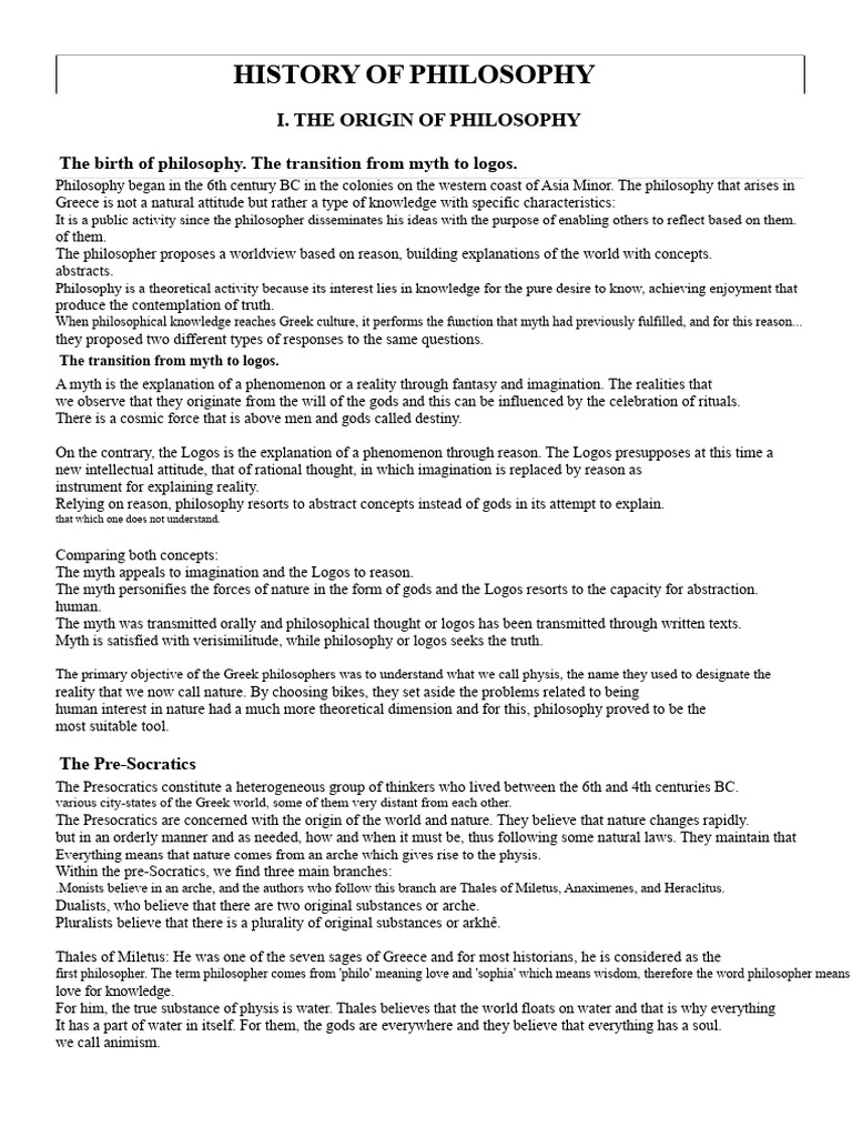 Topic 1. The Origin of Philosophy | PDF | Socrates | Epistemology