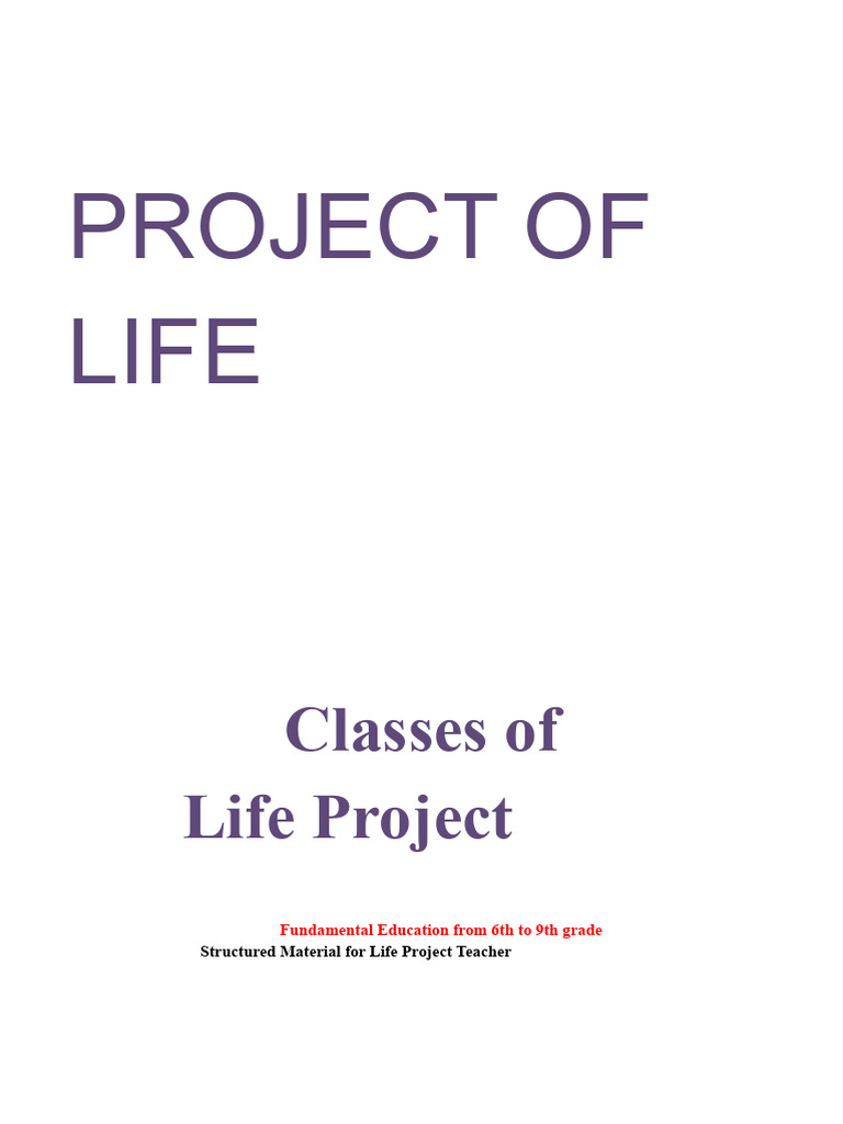 Life Project Classes 6th To 9th Grade Elementary School 1st Semester ...
