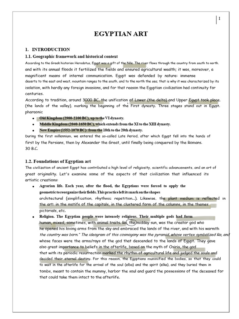 Summary Notes On Egyptian Art | PDF | Ancient Egypt | Ancient Egyptian ...
