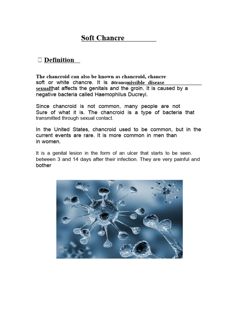 Soft Chancre | PDF | Sexually Transmitted Infection | Diseases And ...