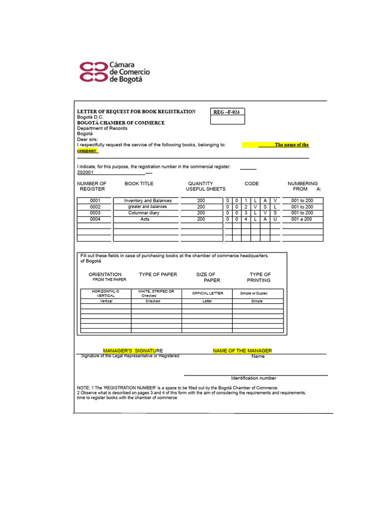 Registration of Minutes and Books in The Chamber of Commerce | PDF