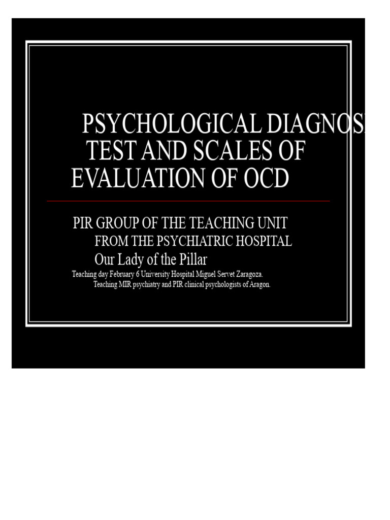 Tests and Evaluation Scales For Ocd | PDF | Obsessive–Compulsive ...