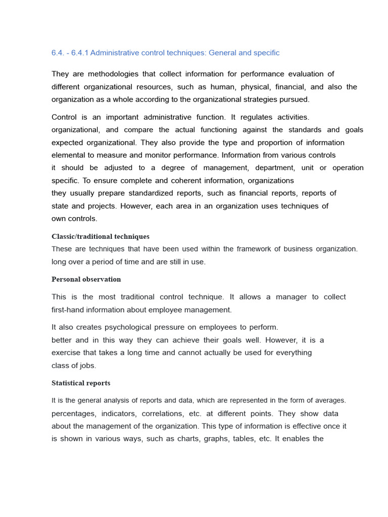 Administrative Control Techniques | PDF | Debt | Return On Investment