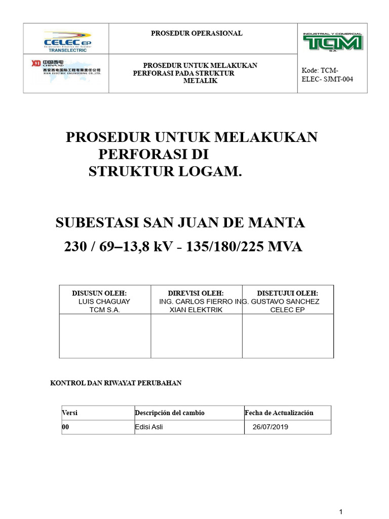 Prosedur Perforasi Struktur Metalik | PDF