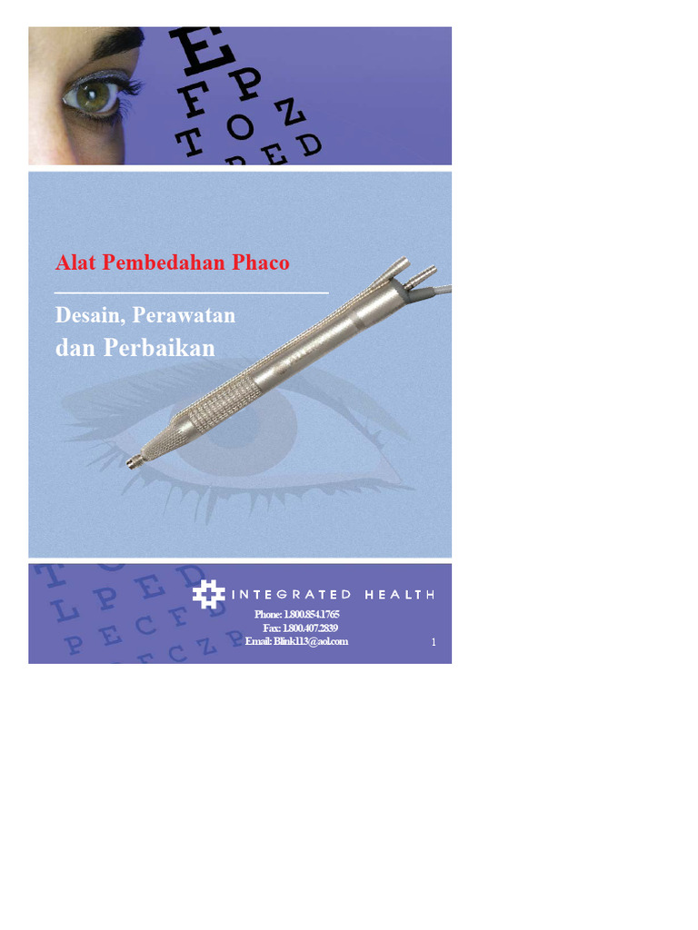 Alat Pembedahan Phaco: Desain dan Perawatan | PDF