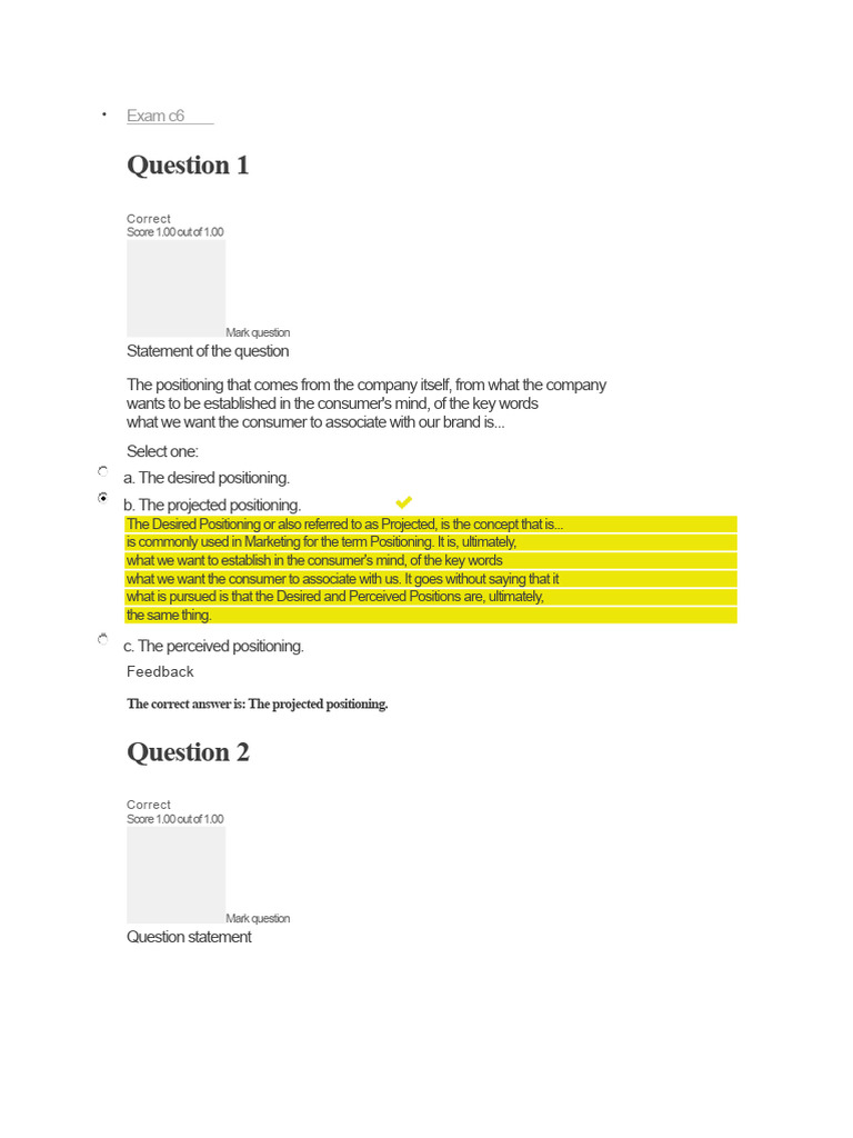 Exam C6 - Strategic Marketing Answers | PDF | Brand | Human Communication