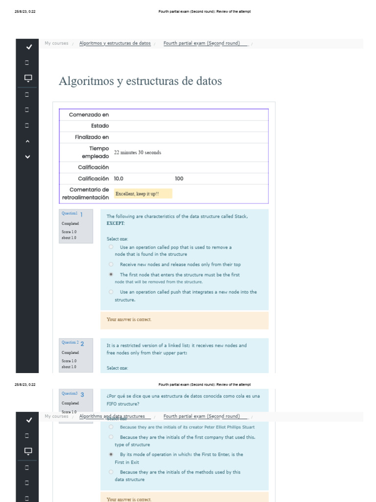 Fourth quarter exam (Second round)_ Review of the attempt | PDF ...