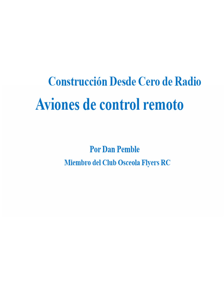 Construcción de Aviones de Modelo RC Desde Cero | PDF | Avión | Aeronave