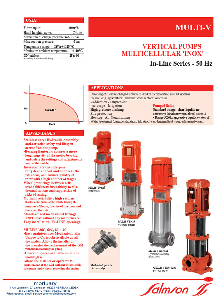 Vertical Multicellular Pumps Overview | PDF | Pump | Mechanical Engineering
