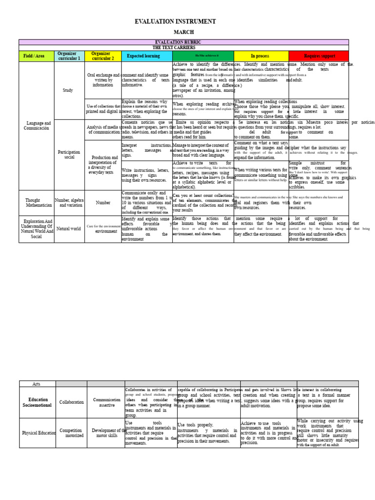 EVALUATION INSTRUMENT_TEXT CARRIERS | PDF | Behavior Modification | Communication
