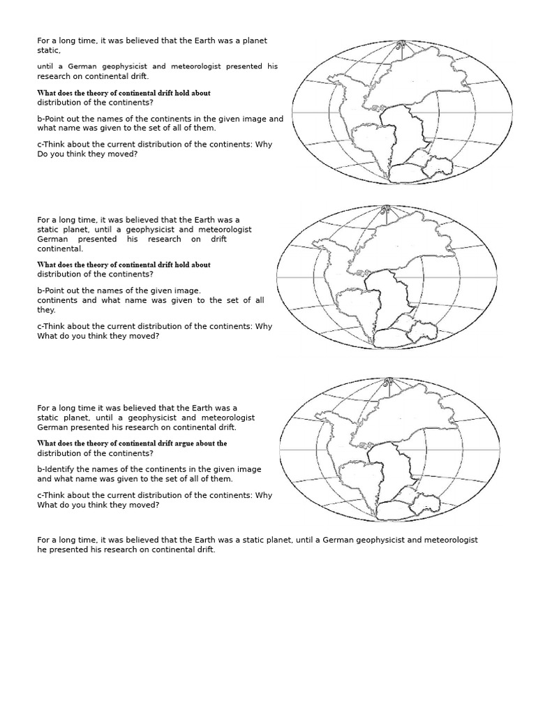 Continental Drift Activities | PDF