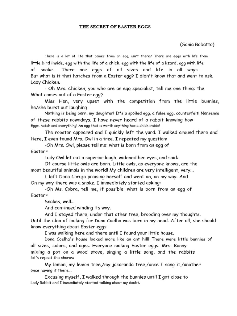 The Secret of Easter Eggs | PDF | Chicken