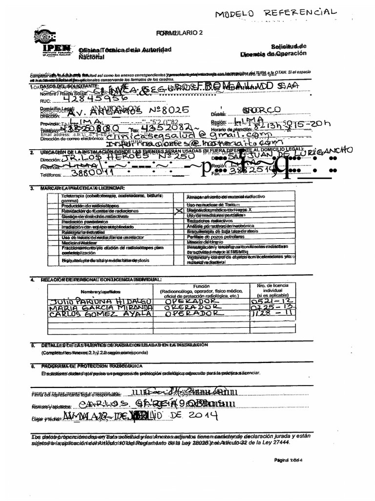 Reference Model of Filled Format For RX Medical License | PDF ...