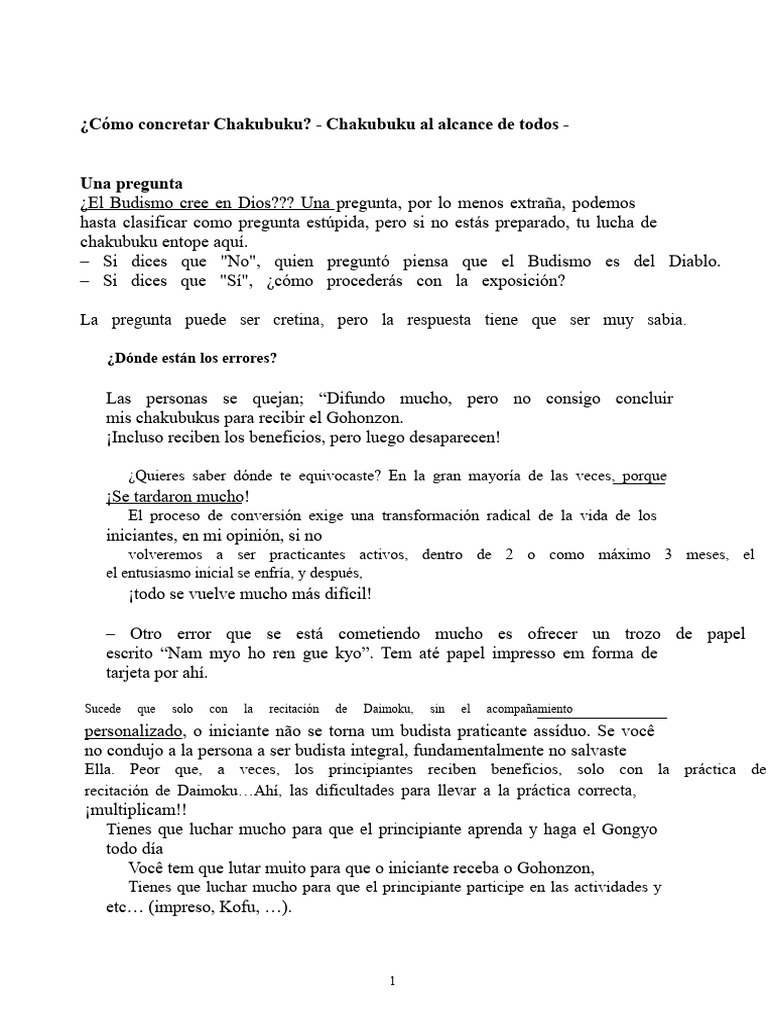 Cómo Concretar Chakubuku | PDF | Sutra del loto | Oración
