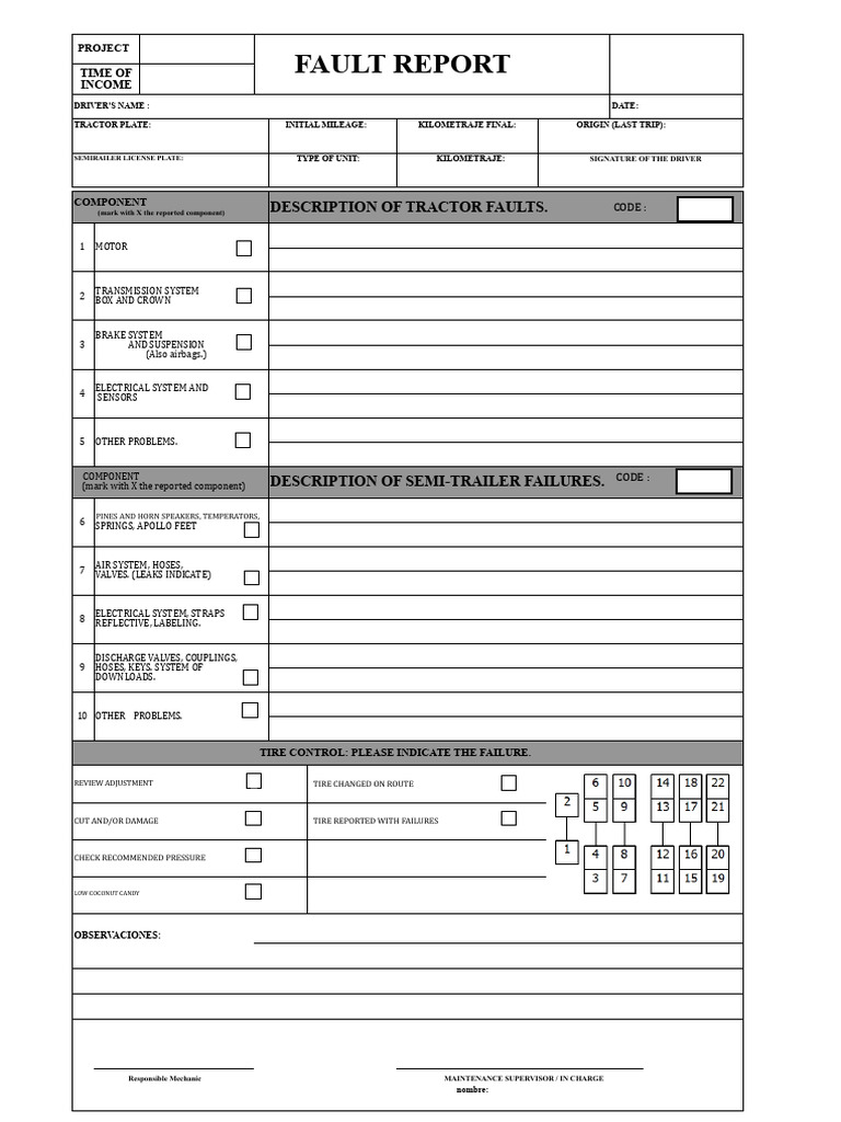496687496-Failure Report For Trucks | PDF | Semi Trailer Truck ...