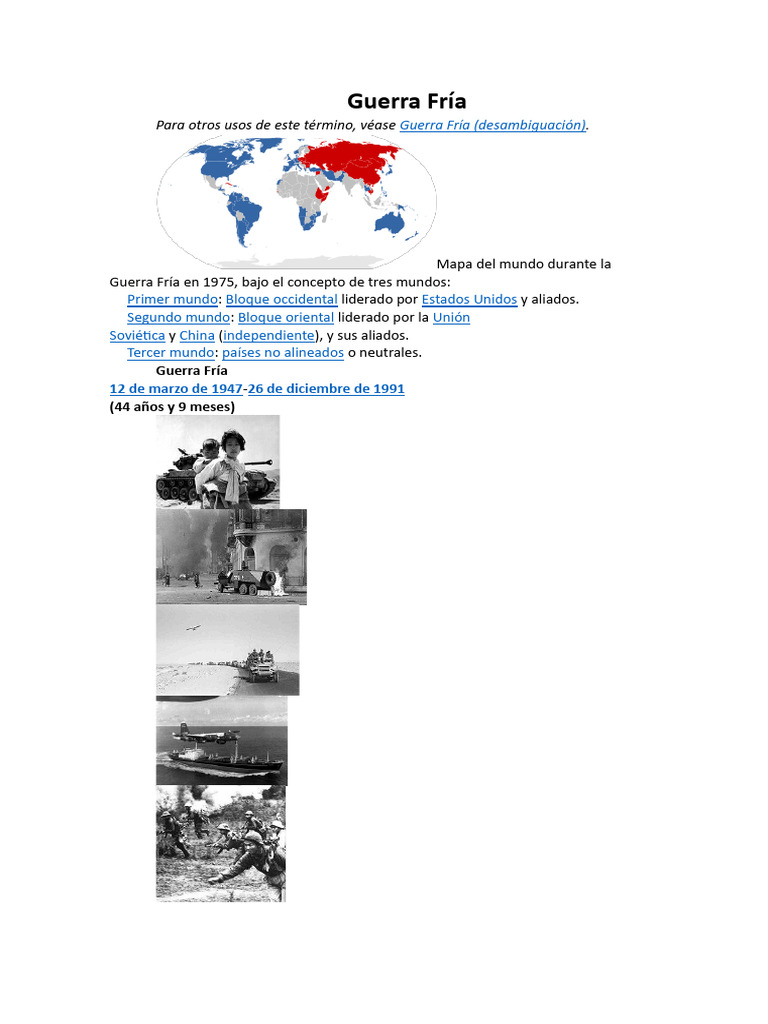 Guerra Fría: Conflicto Global 1947-1991 | PDF | Guerra Fría | Carrera ...