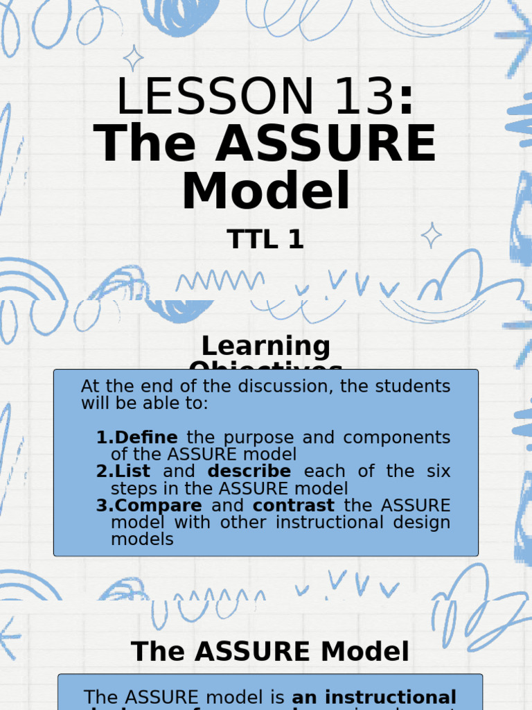 Lesson 13 The Assure Model | PDF | Learning | Learning Styles