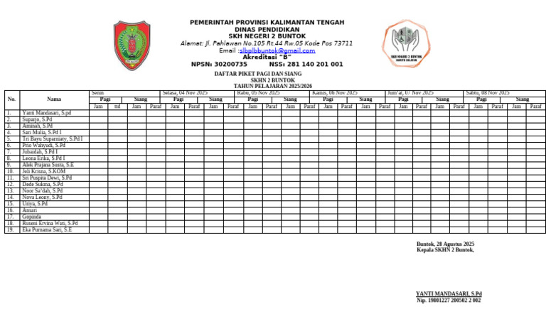 Absen Piket | PDF