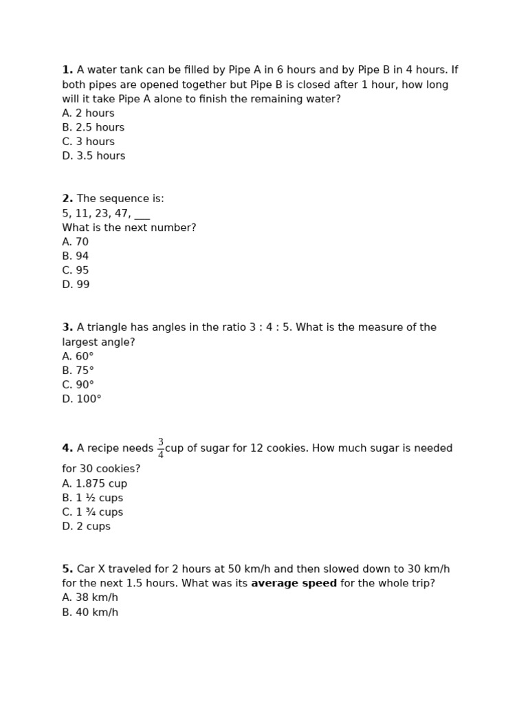 Math 6 - Quiz Bee - Round 3-25-26 | PDF