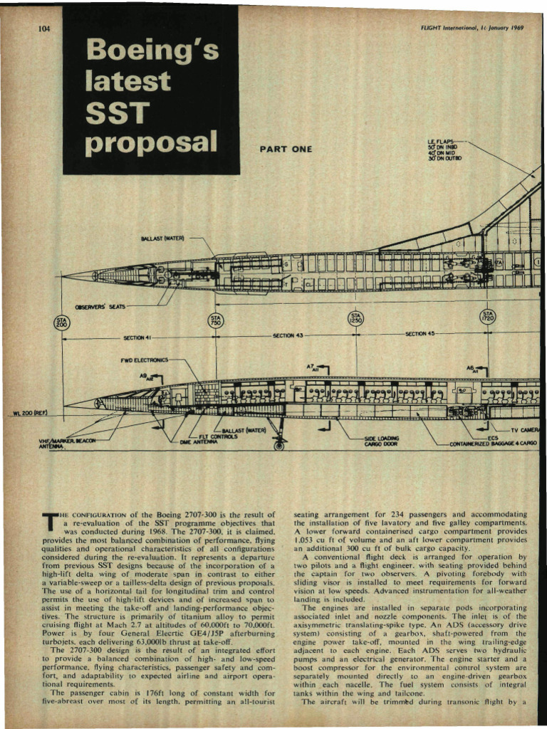 Boeing 2707-300 SST Design Overview | PDF | Aircraft Configurations ...