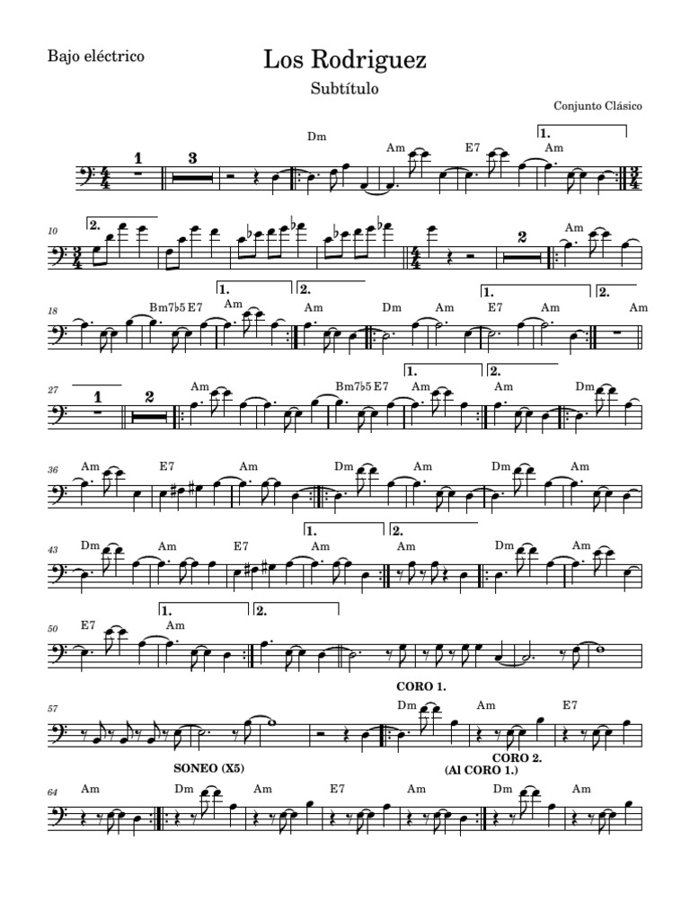 Los Rodriguez (Bajo)-Bajo_eléctrico | PDF