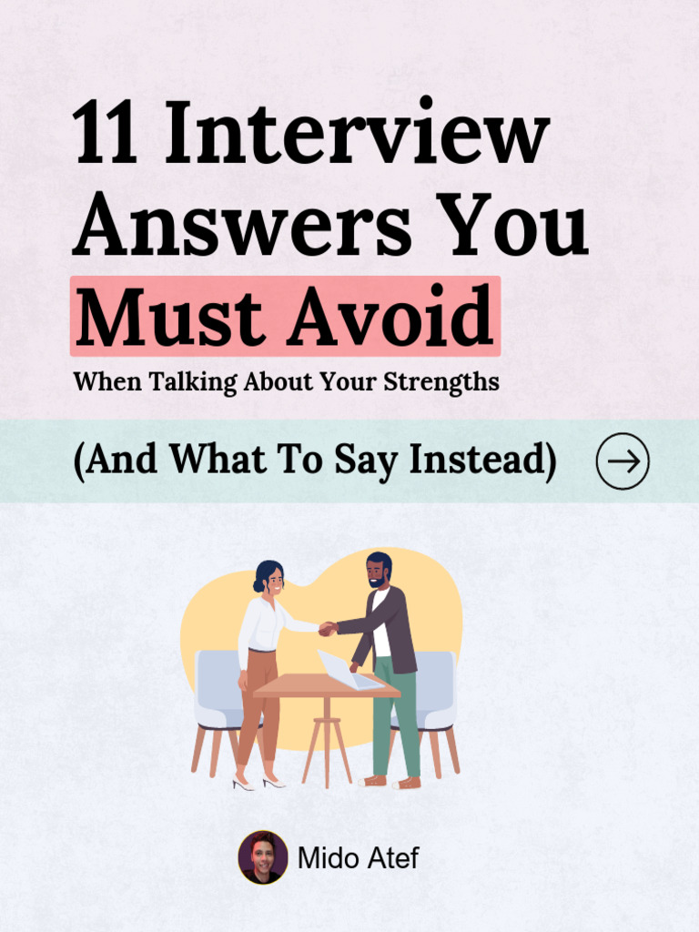 11 Interview Answers You Must Avoid When Talking About Your Strengths ...