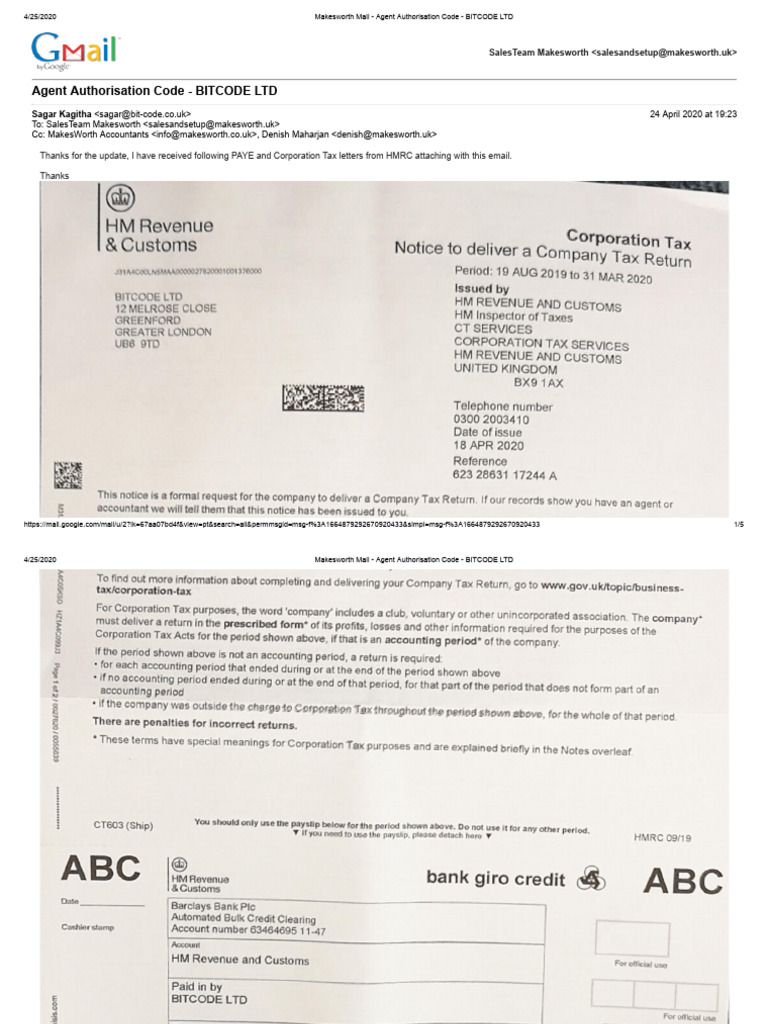 HMRC Letter - Bitcode LTD - 25.04.220 | PDF