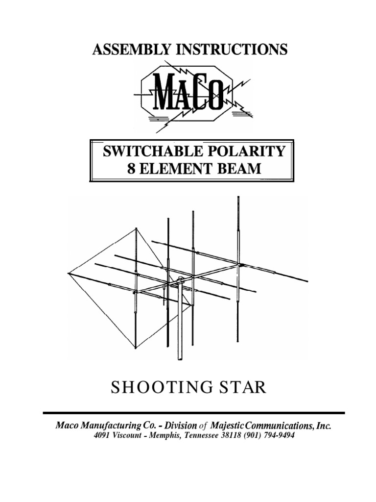Shooting Star: Assembly Instructions | PDF | Coaxial Cable | Equipment