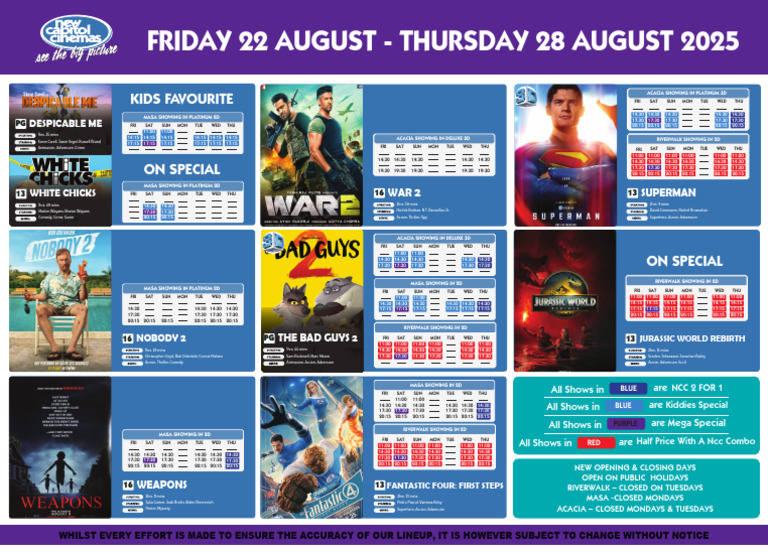 August Lineup (22-28 August) Copy Tryna Catch A Phrase With No Phrase ...