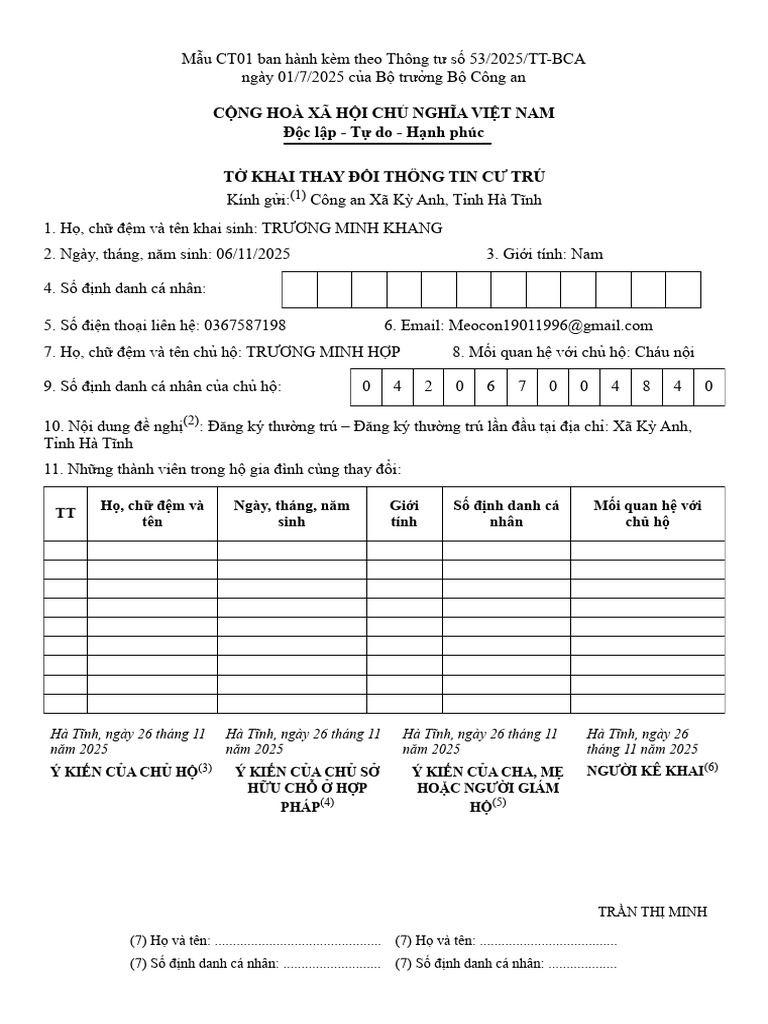 Mẫu CT01 - 66 | PDF