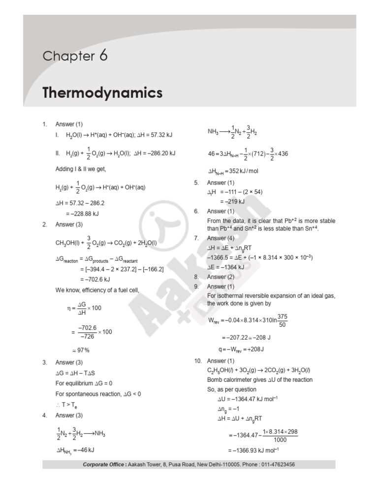 Thermodynamics Concepts and Calculations | PDF | Quantity | Physical ...