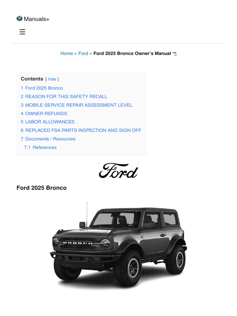 2025 Bronco Manual | PDF | Vehicles