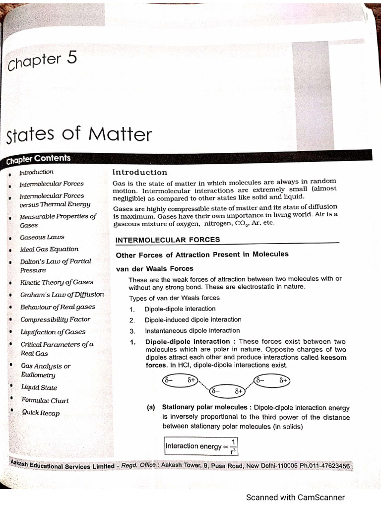 State of Matter Target & Assignment Aakash | PDF