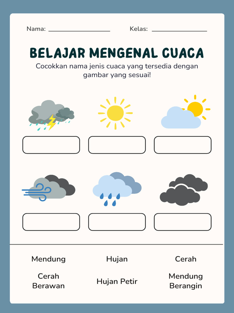 Mengenal Jenis Cuaca untuk Anak | PDF