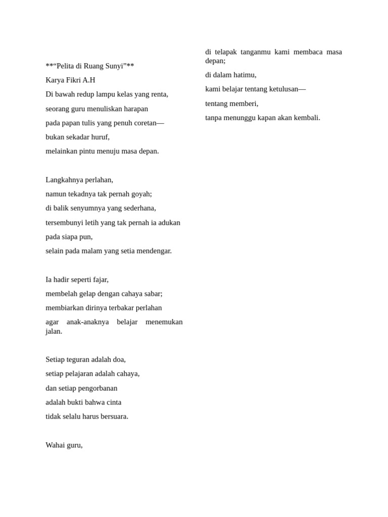 Pelita Di Ruang Sunyi | PDF